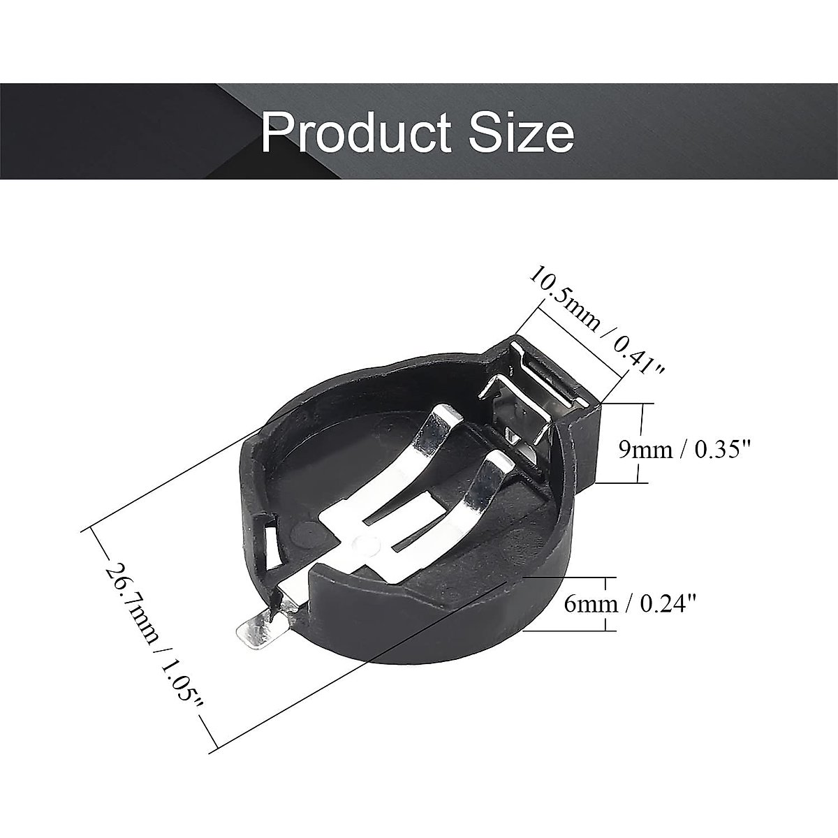 Fielect 10Pcs CR2450 Coin Cell Button Battery Holder Socket Container Case