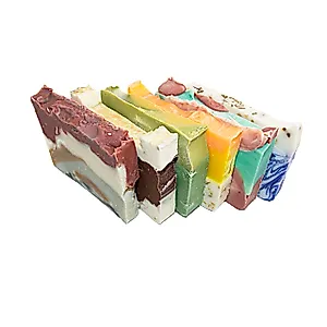 Floral Soap Collection -6(Six) 2Oz Guest Bars, Sample Size Soap Set -Natural Handmade Soaps. Brazilian Mud, Orange, Bamboo Lilac, Lavender, Rose and Avocado Soap - Falls River Soap Company