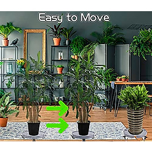 IVONNEY Large Plant Stand with Wheels, Adjustable Rolling Plant Caddy 14.6-20 Inch, Heavy Duty Plant Dolly with Wheels for Outdoor Planters, Garden Pot Mover (440lbs Capacity)