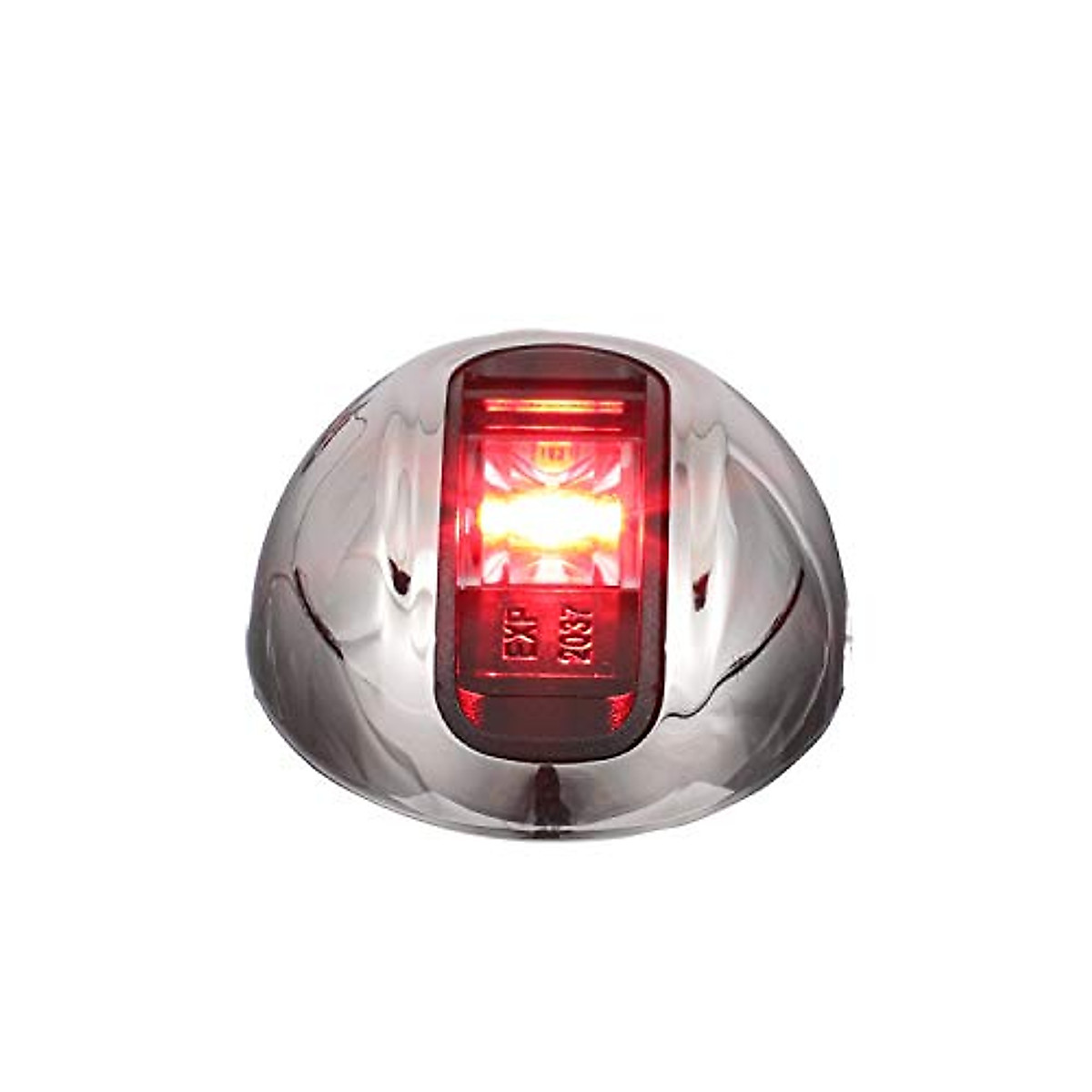 Attwood NV3012SSR-7 LightArmor 2-Mile Vertical Surface Mount Navigation Light, Red LED Lighting, Round Stainless Housing