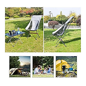 TRENTSNOOK Exquisite Camping Stool Outdoor Folding Chair Seat Portable Steel Stool Beach Chair Fishing Beach Barbecue Camping Picnic Picnic (Color : Black)