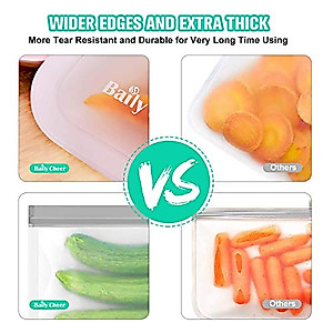 Reusable Food Storage Bags 12 Pack Extra Thick 6 Reusable Sandwich Bags + 6 Reusable Snack Bags BPA-Free DUAL Leakproof Seal Reusable Lunch Bags for Kids Women Men School Lunch Picnic Travel