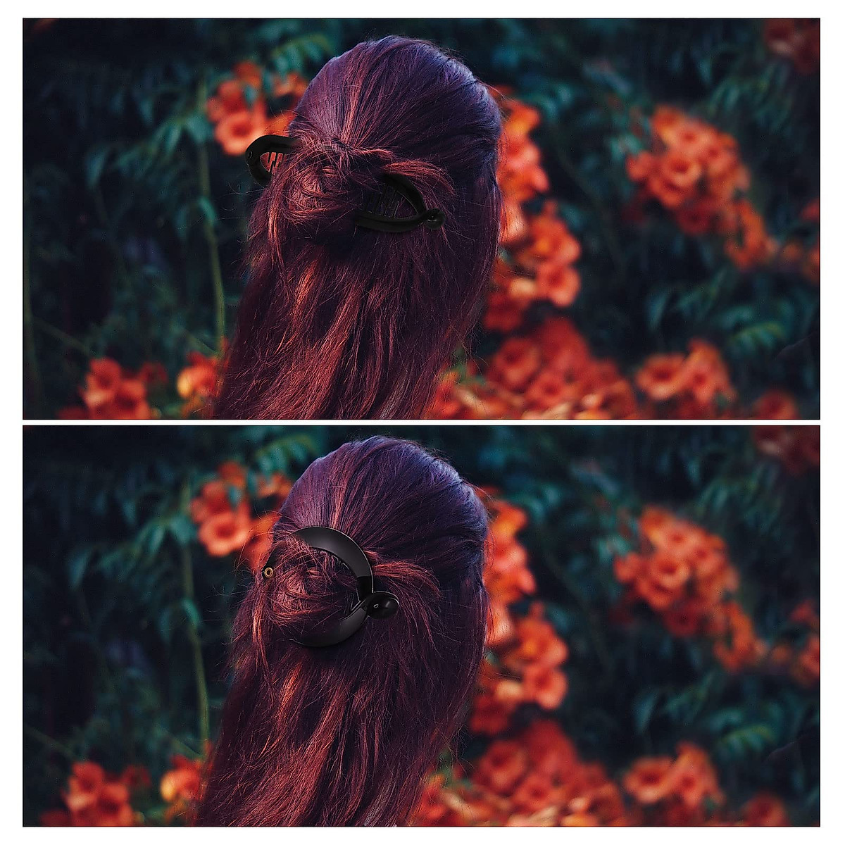 9 Pieces French Banana Clip Hair Comb Fishtail Hair Clip Comb and Round Banana Clip Flexible Ponytail Holder Interlocking Hair Styling Accessories for Women (Black)