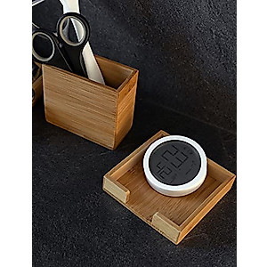 ROCDEER Bamboo Vanity Tray, 6-Piece Bathroom Countertop Vanity Tray Set, Makeup Kitchen Desk Organizer and Storage - Holds Small Items