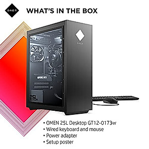 HP OMEN 30L Gaming Desktop PC, NVIDIA GeForce RTX3060Ti, Ryzen7-5800X Processor, 16GB RAM, 1TB, Windows 10 Home w/Tivdio Accessory
