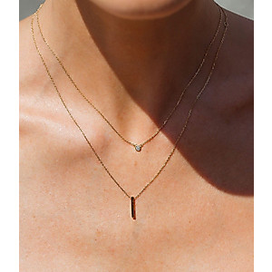 Aghfacy Dainty Bar Necklace for Women | Cute Bar Pendant Choker | Bar Necklace Gold | Tiny Bar Pendant Necklaces | Layered Bar Necklace