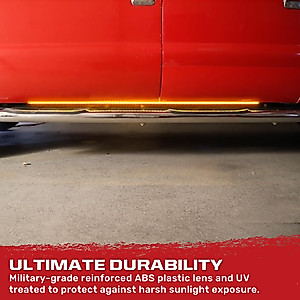 Recon 26414 62" Big RIG LED Side Mounted Running Light Kit in Amber - Fits All Extended & Quad Cab Trucks