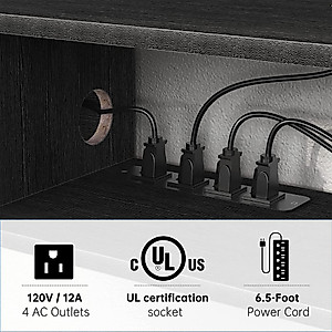 FABATO 59" Floating TV Stand with Power Outlet Wall Mounted Media Console Cabinet Shelf Under TV for Cable Box Audio Video Black