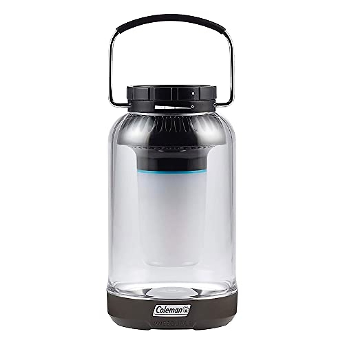 Coleman OneSource 1000 Lumens Water Resistant LED Outdoor Camping Lantern w/Rechargeable Battery, USB Port for Devices, & Internal Flashlight (2 Pack)