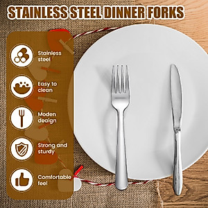 Minatee 200 Pcs Dinner Forks Bulk Set 8 Inches Stainless Steel Metal Forks Silverware Table Forks Set Mirror Polished Salad Flatware Forks for Home Restaurant Kitchen