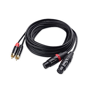 Cable Matters Dual XLR to RCA Cable 10 ft, XLR Female to RCA Cable (Dual Female XLR to RCA Cable) - 10 Feet