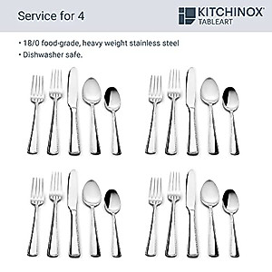 Kitchinox Kithinox Flatware Set, Service for 4/20 Piece, Parker, 20 Count