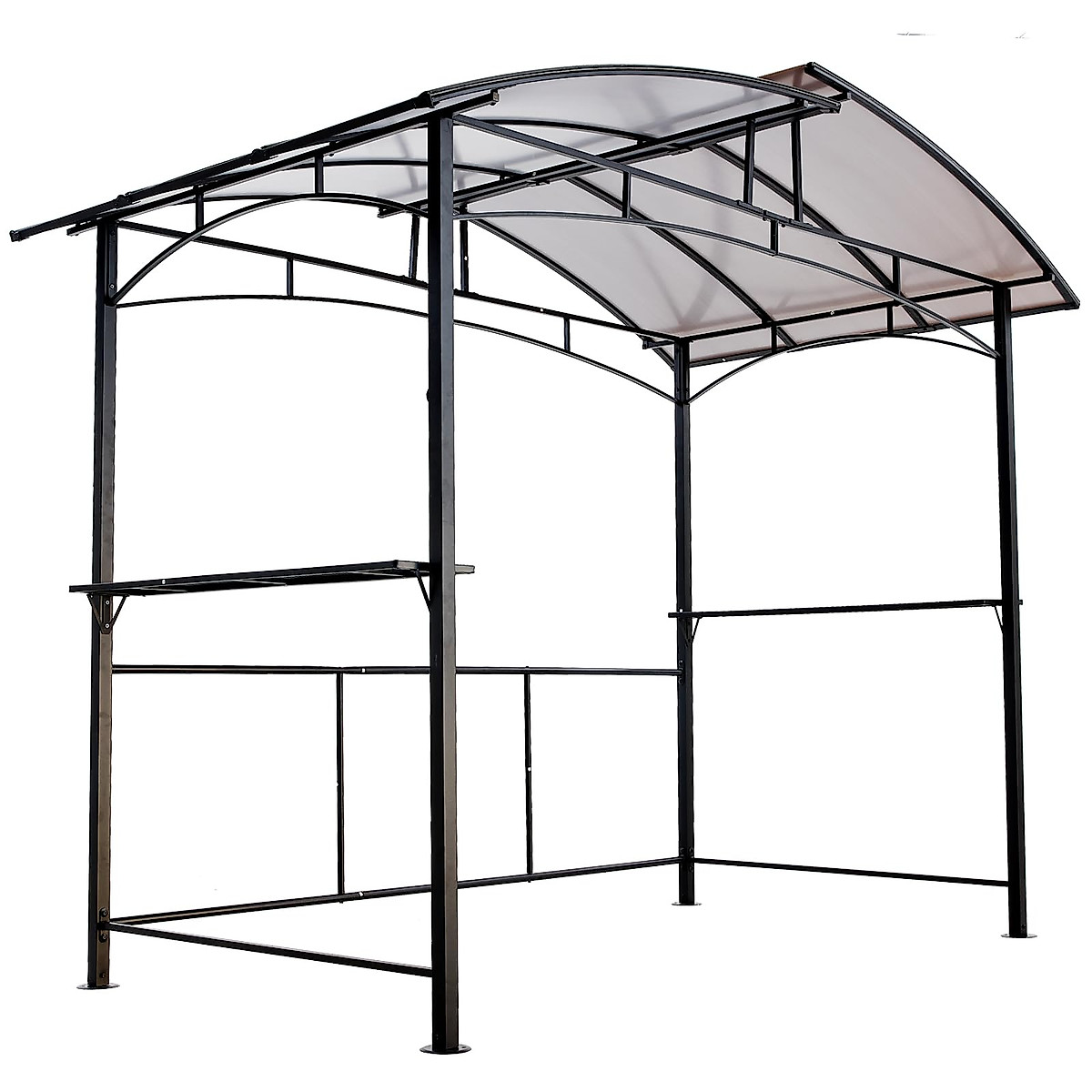 Grill Gazebo 8x5ft,Outdoor Patio Canopy,BBQ shelter with Steel Hardtop and Side Shelves