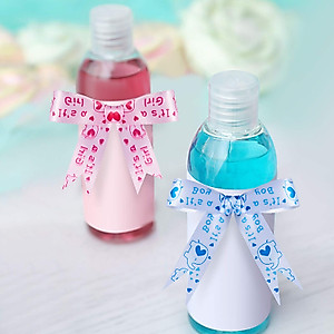 2 Rolls/ 20 Yards Elephant Satin Ribbon Baby Shower Theme Satin Ribbon Birthday Theme Gender Reveal Wrapping Ribbons for DIY Hair Bows Wreath Baby Shower Decoration Diaper Cake Wrapping, 2 Styles