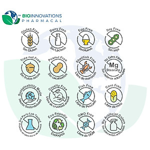 BioInnovations Pharmacal Bio-D3 Plus Boron Vitamin K2 Magnesium & Zinc-Supports Cardiovascular Nerves Muscles Bone Teeth Gums Immune Health Tissue Repair Balance Hormones Metabolism 180 Vegan caps