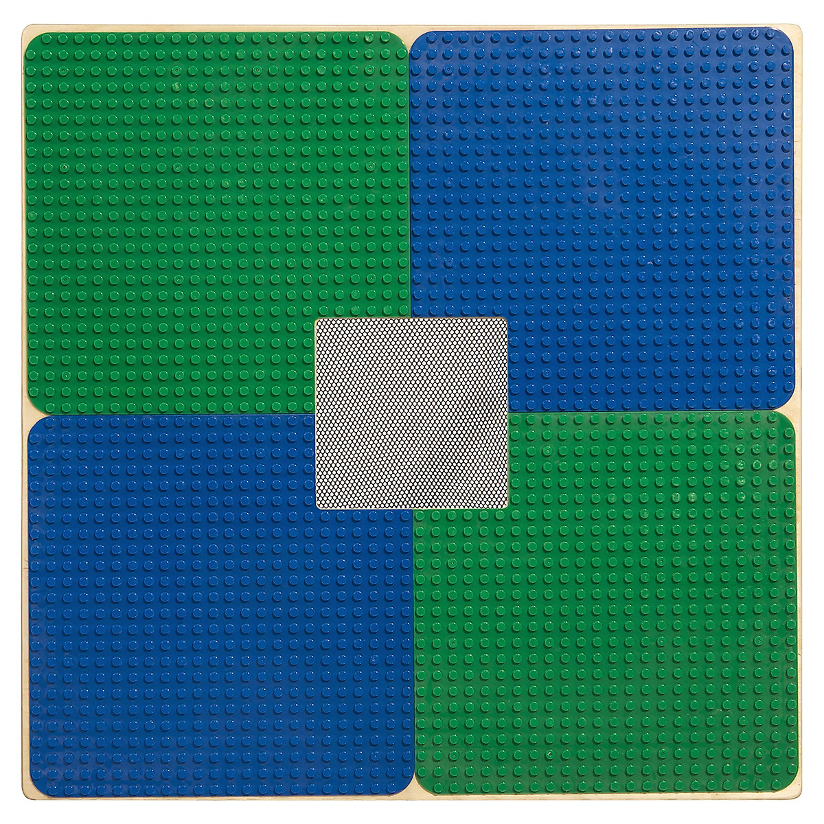 Wood Designs - TP3131PGN20-BG -TP3131PGN20 Time-2-Play Duplo Compatible Square Table with Storage for Kids, Blue & Green