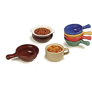 Carlisle FoodService Products Soup Bowl with Handle for Catering, Buffets, Restaurants, San, 8 Ounces, Yellow