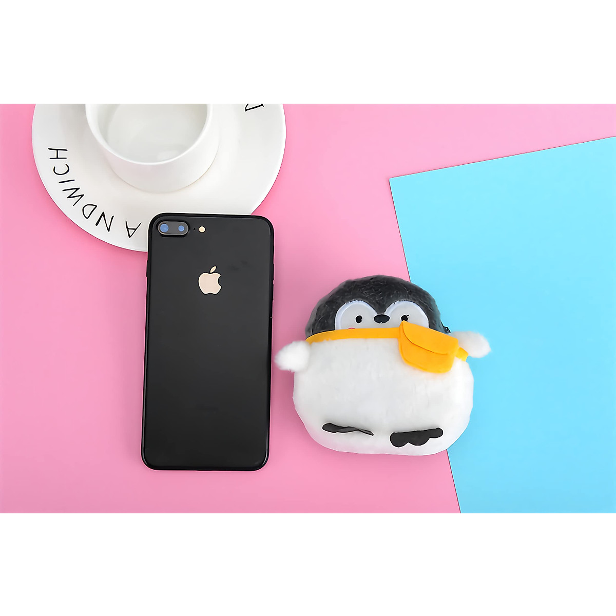 Lefe Liee 2PCS kawaii penguin wallet, novelty kawaii purse mini makeup bag things cute wallet small coin purse accessories, uwu soocute period bags for teen girls small pouches with zipper