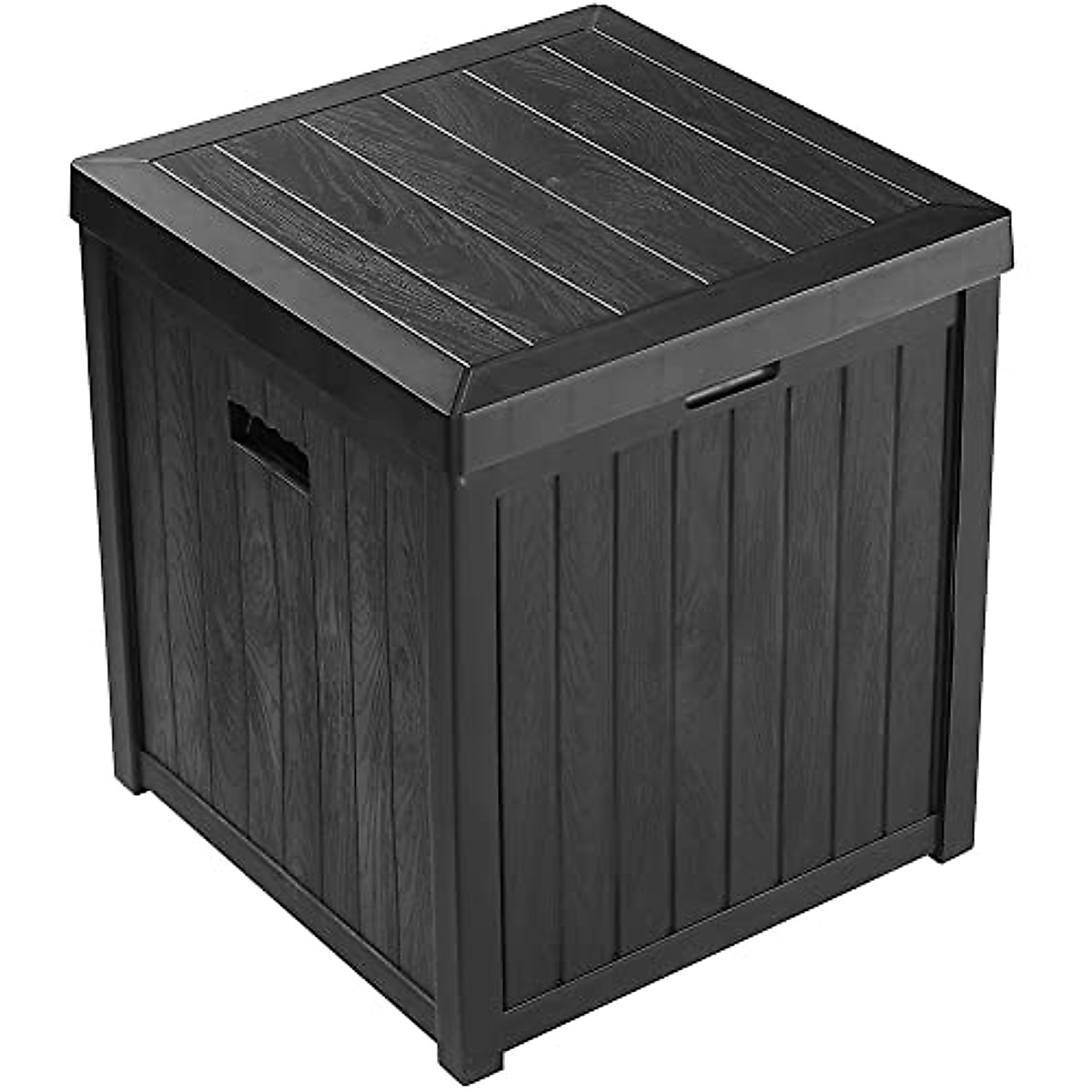 Vandue Modern Home La Jolla Weatherproof Outdoor 51 Gallon Storage Deck Box w/Lid (Black)
