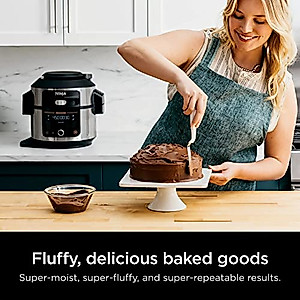 Ninja OL500 Foodi 6.5-qt. Pressure Cooker Steam Fryer with SmartLid, 13-in-1 that Air Fries, Bakes & More, with 2-Layer Capacity, Crisp Basket, Silver/Black (Renewed)