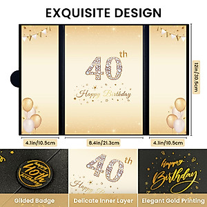 40th Black Gold Birthday Decorations for Women & Men, Creative Signature Guest Book for Her & Him, Cheers to 40 Years Old Birthday keepsake, 40th Birthday Party Supplies