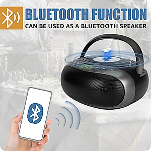 Retekess TR604 AM FM Radio Portable Transistor Analog Radio with 3.5mm Earphone Jack Battery Operated Retekess TR634 Portable Boombox CD Player, Bluetooth Boombox with FM Radio