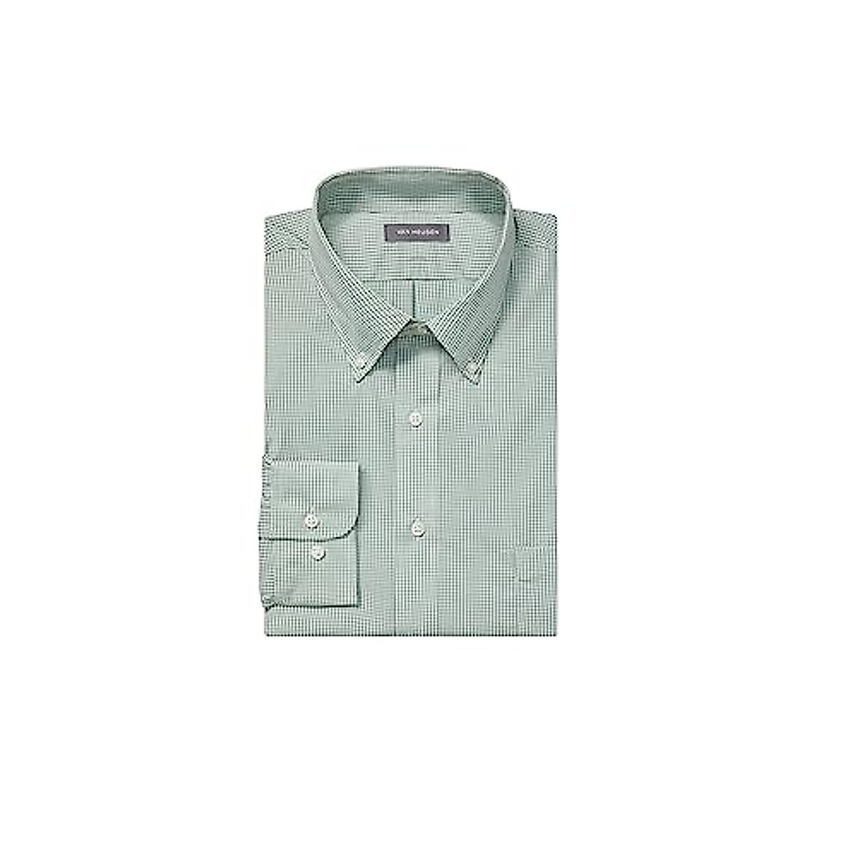 Van Heusen Men's Regular Fit Gingham Button Down Collar Dress Shirt, Green Chicory, Large