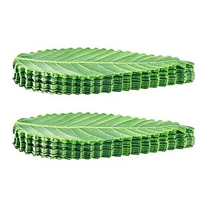 Operitacx 200pcs Artificial Leaf Sushi Plate Decoration Fake Green Leaves Sashimi Serving Tray Sushi Dish Platter Ornaments for Japanese Restaurant Decor