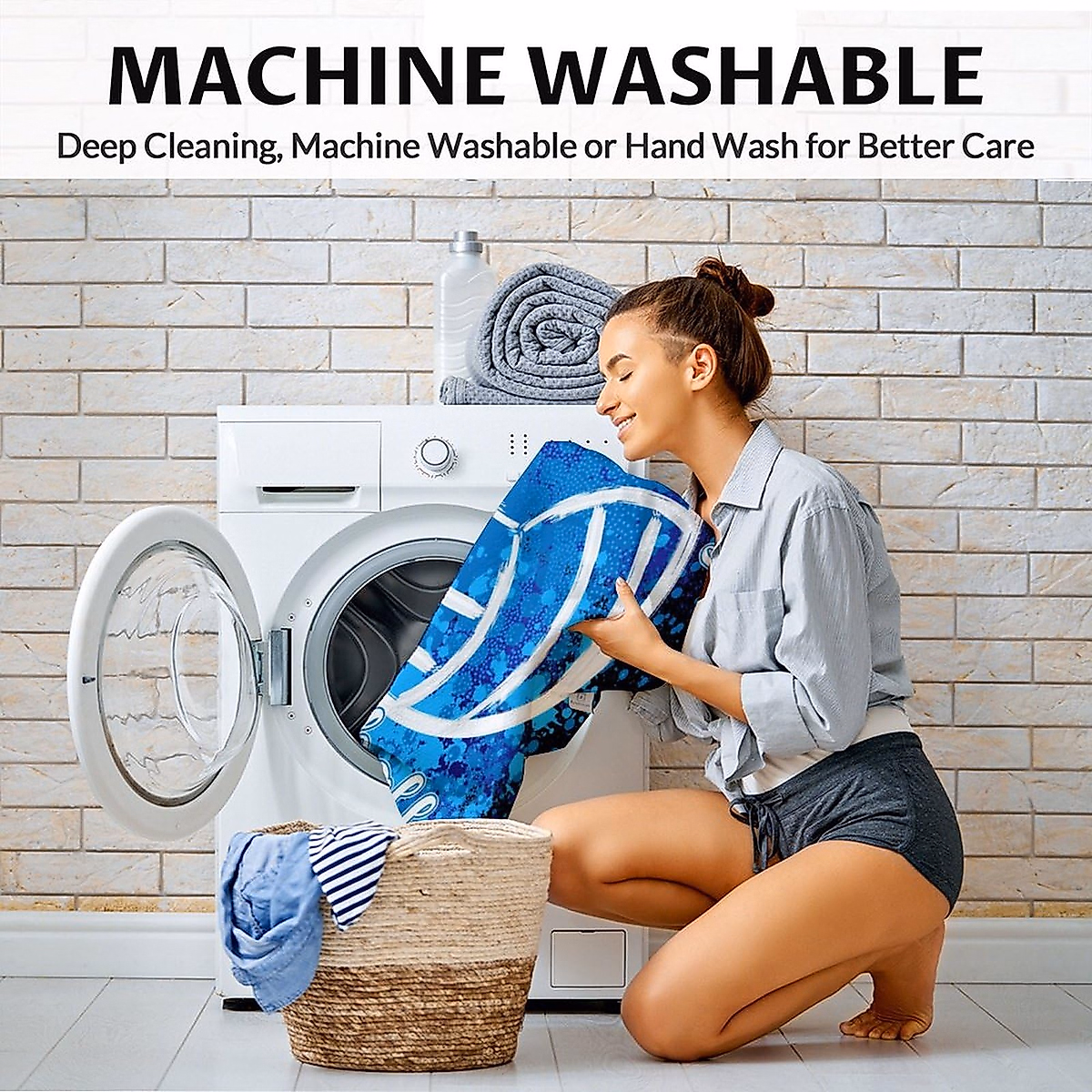 Volleyball Throw Blanket for Girls - 40 x 50 Inches Volleyball Plush Blanket Gifts - Blue Soft Fuzzy Flannel Blanket for Couch & Sofa