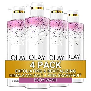 Olay Exfoliating & Revitalizing Body Wash With Himalayan Salt Pink Grapefruit and Vitamin B3 20 Fl Ounce 4 count