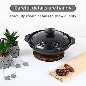 Clay Pot For Cooking, Korean Stone Pot With Lid,Ceramic Casserole Hot Pot Bibimbap And Soup,Clay Pot Serves 2-3 People