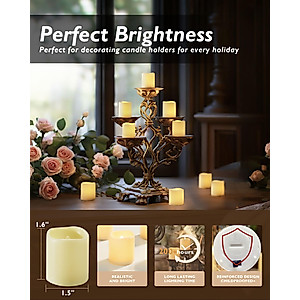 Homemory 24Pack Flickering Flameless Votive Candles, 200+Hour Electric Fake Candles, Battery Operated LED Tealight for Wedding Decor, Outdoor, Table, Festival (Warm White,Battery Included)