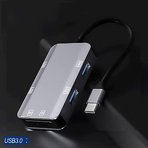 USB C to USB 3.2 Gen1 Adapter 6 in 1 Hub3.0 SD Micro SD Card Adapter for iPad Mini/MacBook Air/Google Pixel PC & Cellphone Converter