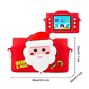 Niaviben Cute Christmas Camera for Kids 1080P HD with 2.0 Inches Color Dual Selfie Video Game Children Camera Gift Red