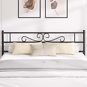 VECELO Full Size Bed Frame with Headboard, 14 Inch Metal Platform Mattress Foundation, No Box Spring Needed, Squeak Resistant, Easy Assembly, Matte Black