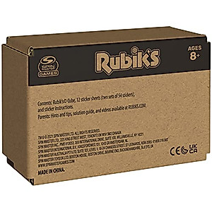 Rubik's Cube, Original 3x3 Puzzle Brain Teaser Fidget Toy with Removable Interchangeable Mod Stickers to Customize, for Adults & Kids Ages 8 and up