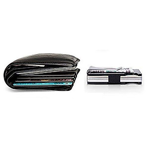 HONB Money Clip Credit Card Holder Father's Gift (Aluminum Black)