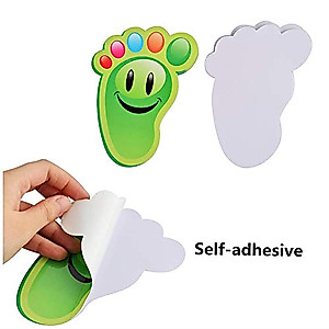 30 Pairs Kids Footprint Stickers for Classroom Floor Lineup Spots Adhesive Vinyl Animal Stickers Social Distancing Floor Decals for Kids Nursery Floor Stairs Decor, 3 Colors