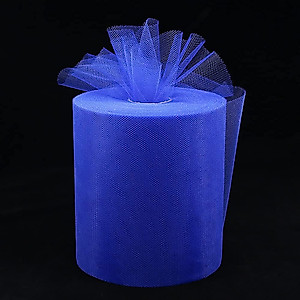 Blue Tulle Fabric Roll, 6Inch x 200 YardsTulle Fabric Spool, Dresses Party Festival Décor