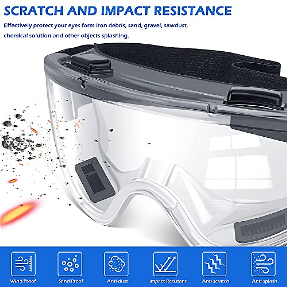 OXG 6 Pack Safety Goggles ANSI Z87.1 Glasses, Anti-Fog Protective Safety Glasses Lab Goggles Men Women Eye Protection Goggles (multicolor)