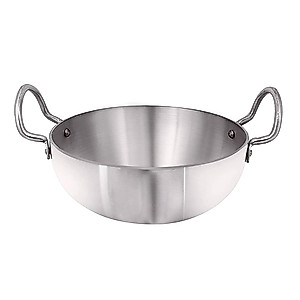 Satre Online and Marketing Aluminium Kadai No.12 Size, Kadhai Frying Pan, Cookware pan, Thickness 4 mm -Color-silver