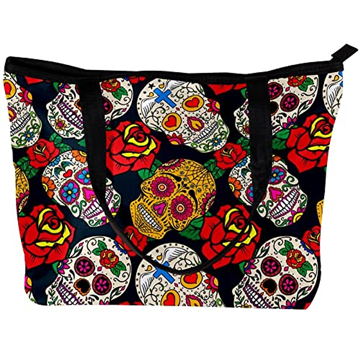 Purses for Women, Tote Bag, Bags for Women, Womens Handbags, Seamless skulls flowers roses pattern