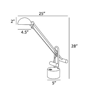 Lite Source LS-306PS Halotech 29-Inch 8W LED Desk Lamp, Polished Steel , Silver, 25x28x4.5
