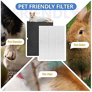 Improvedhand 116130 Filter H Replacement for Winix 5500-2 and AM80 Air Puri-fier, Include 1 Set H13 True HEPA Filter and Activated Carbon Odor Filter