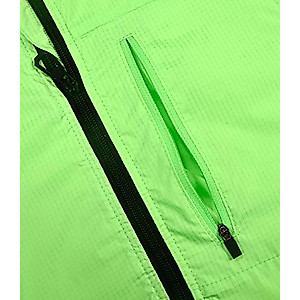 Outto Men's Hiking Jacket Rain Resistant Lightweight UV Protection Quick Drying Windproof Skin Coat(Small,007C Green)