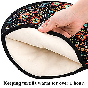 Hiceeden 3 Pack 12" Tortilla Warmer Pouch, Insulated Cloth Food Warmer Two Sides Keep Warm for Corn, Flour Taco, Mexican Party, Microwave Safe