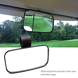 ZBGUN 1 PC Car Reversing Rearview Mirror, 4.5" x 8" 360° Adjustable Auxiliary Spherical Mirror, 1.5"/1.75"/2" Mounting Angle Universal Mounting Accessories, Suitable for Most Cars, ATVs, UTVs (Black)
