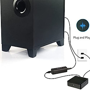 ZVFOTN Ground Loop Noise Isolator, Audio Noise Filter for Car Audio/Home Stereo System with 3.5mm Audio Cable, Eliminate Buzzing Sound, Black