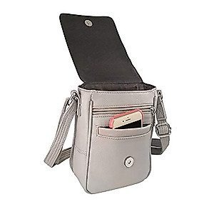 Roma Leathers Compact Concealment Crossbody Bag Wire reinforcement strap & Lockable YKK zippers