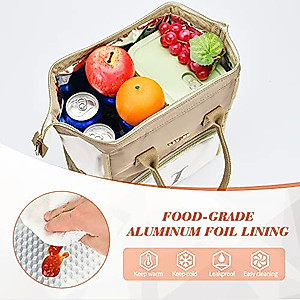 LOKASS Initial Lunch Box for Women Large Lunch Bag, Insulated Cooler Tote Bag for Work/Picnic, Personalized Mother's Day Gift for Mom/Nurse/Teacher-K